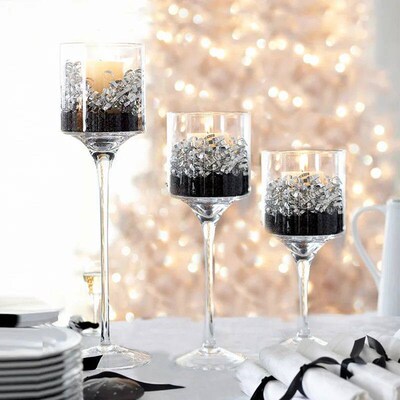 3PCS Set Crystal Candle Holder Glass Candles Candleholder We