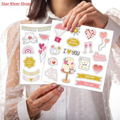 Wedding stickers, DIY heart-shaped decorations scrapbook