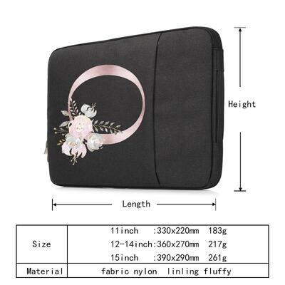Laptop Sleeve Bag for 11 12 13 14 15 Inch Pink Flower Print
