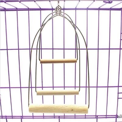 Natural Wooden Pet Birds U-shaped Parrots Hanging Swing