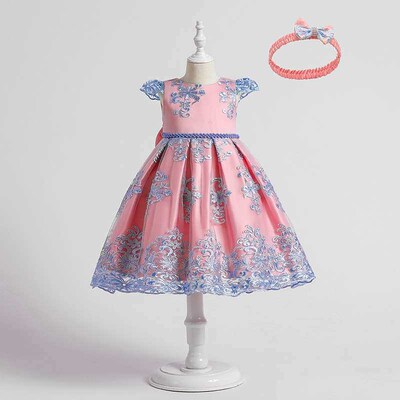 Ins New Bow Girl Childrens Birthday Lace Dress