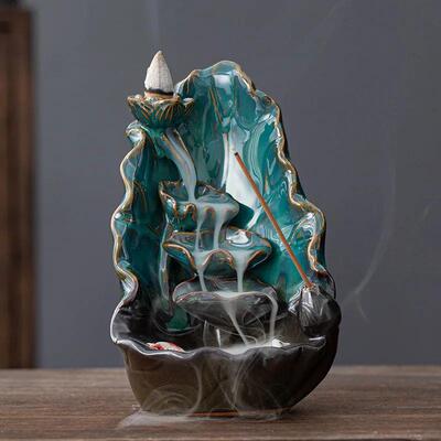 Lotus Lotus Lotus waterfall back incense Furnace handicaft B