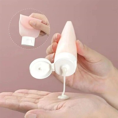 4Pcs/Set Refillable Bottle 60ml  Soft Silicone Lotion Contai