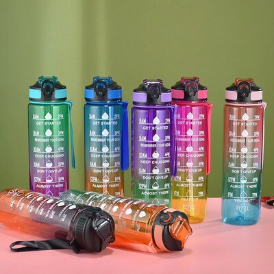 1L Portable Water Bottle Motivational Outdoor Sport Water bo