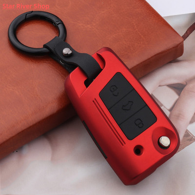 Silicon Carbon Fiber ABS Matte Car Key Cover Case For Volksw