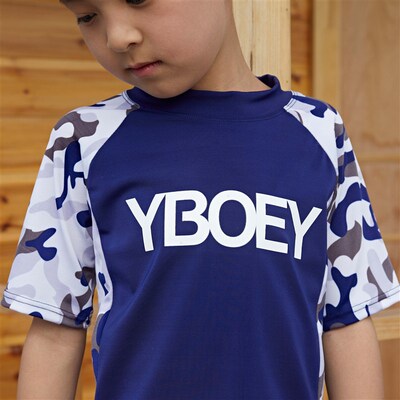 Boys Swimsuits Sunblock 2 Pieces Swim Suit Camouflage Short