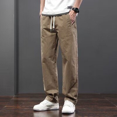 Straight Loose Casual Trousers Mens All-match Autumn Retro