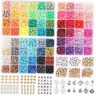 Clay Beads Set Bracelet Necklce Making Bead Letter DIY Kits