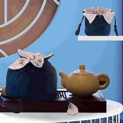 Cotton Linen Teapot Bag Teacup Carrying Case Teaware Pouch