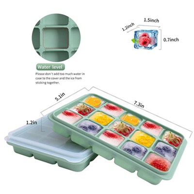 Ice Cube Trays Silicone Molds Reusable Freezer Ice Trays