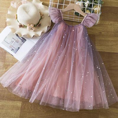 Sequin Girls Princess Party Dresses for 3-8 Yrs Kids Birthda
