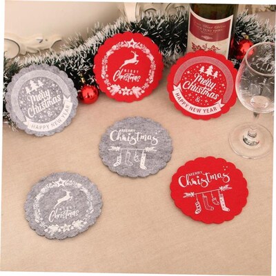 Christmas Decoration Felt cloth wine glass mat Teacup mat