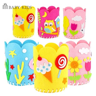 5Pcs/Set Kids DIY Craft Pencil Holder Educational Toys For C