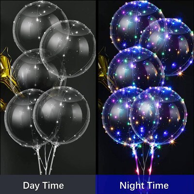 5/10Pcs Luminous Bobo Balloon Transparent LED Light Up Ballo