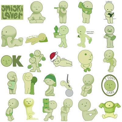 54/108PCS Creative SMISKI Personalized Stickers Decorative W