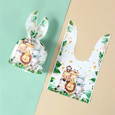 Jungle Animal Rabbit Gift Bags Candy Biscuit Packing Bag Hap