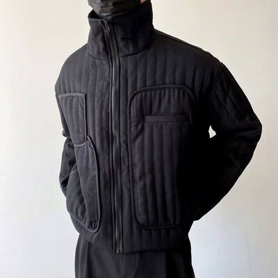 2023 winter Korean style Unique standing Collar zipper coat