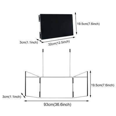 Retractable Adjustable Trifold Mirror Self Hairdressing Shav