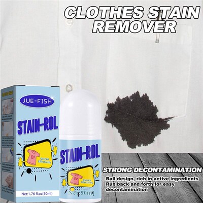 JUE FISH Portable No-Rinse Clothes Stain Remover Roll-on for