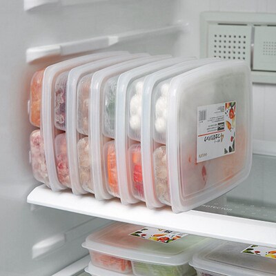4 Grids Food Fruit Storage Box Portable Compartment Refriger