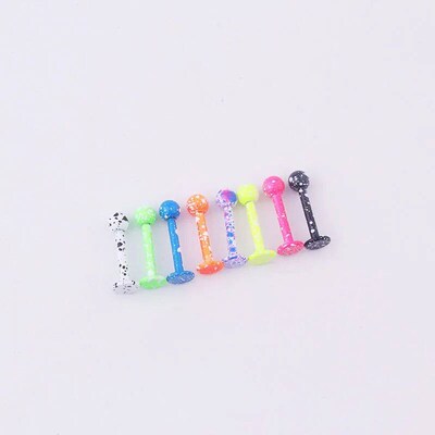 10Pcs/Lots Rainbow Surgical Stainless Steel Lip studs Ring B