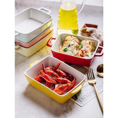 baking tray ceramic cheese casserole oven western food dish