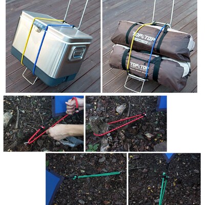 6pcs Elastic Bungee Cord Set Luggage Straps Rope Hooks Stret