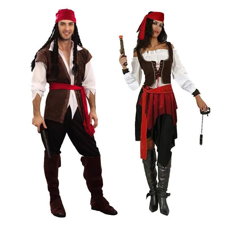 Captain Jack Sparrow Costume Adult Men Women Pirate Pirates