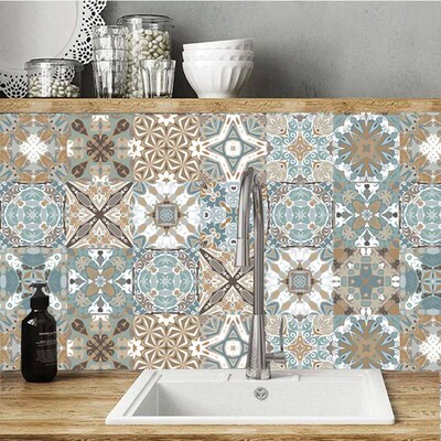 Waterproof Vinyl Wall Tiles Sticker for Home Decor, Self-Adh