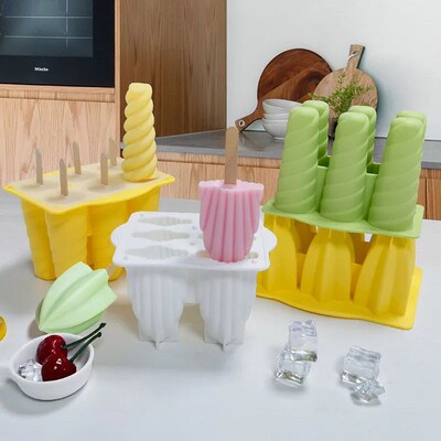 New 6 Hole Silicone Ice Cream Forms Popsicle Molds DIY Homem