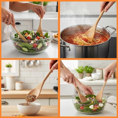 Long Handle Wooden Mixing Spoon Cooking Stirring Mixing