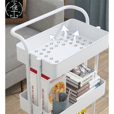 3-Tier Rolling Utility Cart Metal Storage Organizer Lockable