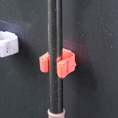 Mop hook wall hanging buckle perforation free broom storage