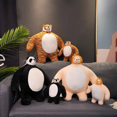 Tiny Head Teddy Bear Toys Stuffed Small Head Big Muscle Body