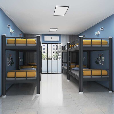Upper and lower bunk iron frame bed double dormitory high an