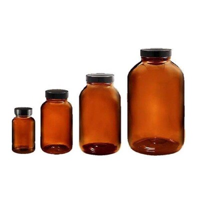 Sealed Tobacco Jar, Brown Wide Mouthed Dark Bottle, Brown