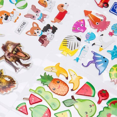 3D ers for Kids Toddlers 20/8 Different Sheets 3D Puffy Bulk
