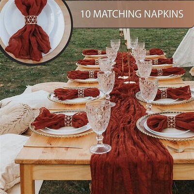 6pcs Sage Green Napkins for Wedding Boho Gauze Table Napkins