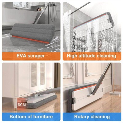 Mop and Bucket with Wringer Set Large Flat Floor Mop and Buc