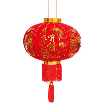 Factory Wholesale New Long Rod Flocking Cloth Red Lanterns F