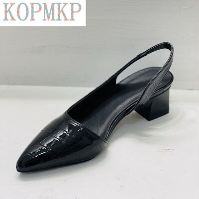 Genuien Leather Vintage Pointed Toe Women Shoes Pumps Spring