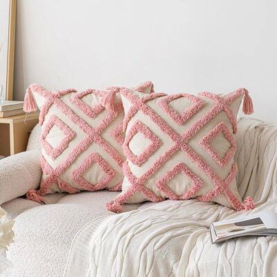 Ins Style Pink Plush Sofa Pillow Case New 45X45 Cushions Cov
