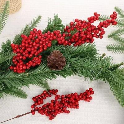 Artificial Berries Christmas Decoration Red Berry Branches f