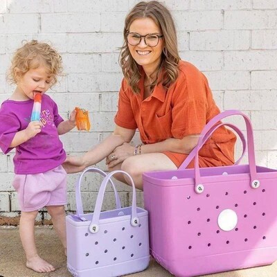 Small Beach Bogg Bag Tote Silicone Basket Waterproof Mini Je