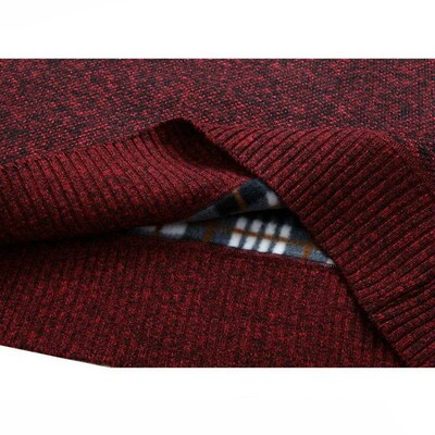 Autumn Mens Thick Warm Knitted Pullover Solid Long Sleeve T
