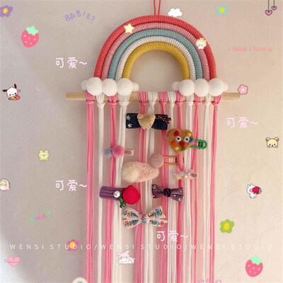 INS Weave Rainbow Ba Hair Clips Accessories Holder Princes