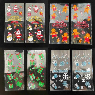 50Pcs Christmas Gift Bags Christmas Candy Cookie Bags Santa