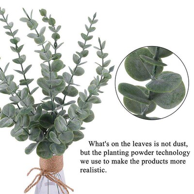10pcs Artificial Plants Eucalyptus Leaves Green Leaf Branche