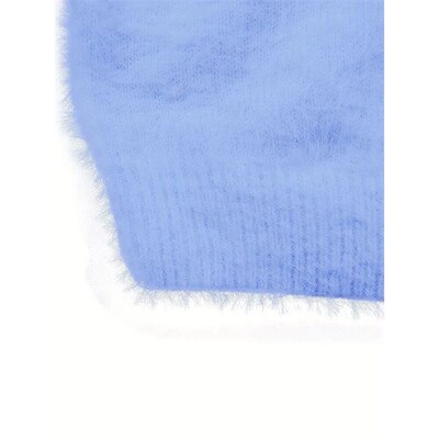 plus Size Fuzzy Knit Long Sleeve Lightweight Cropped Pullove