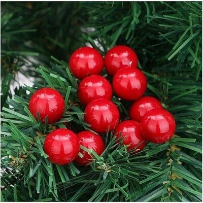 1000/50x Mini Artificial Berries Red Fake Berry Cherry Stame